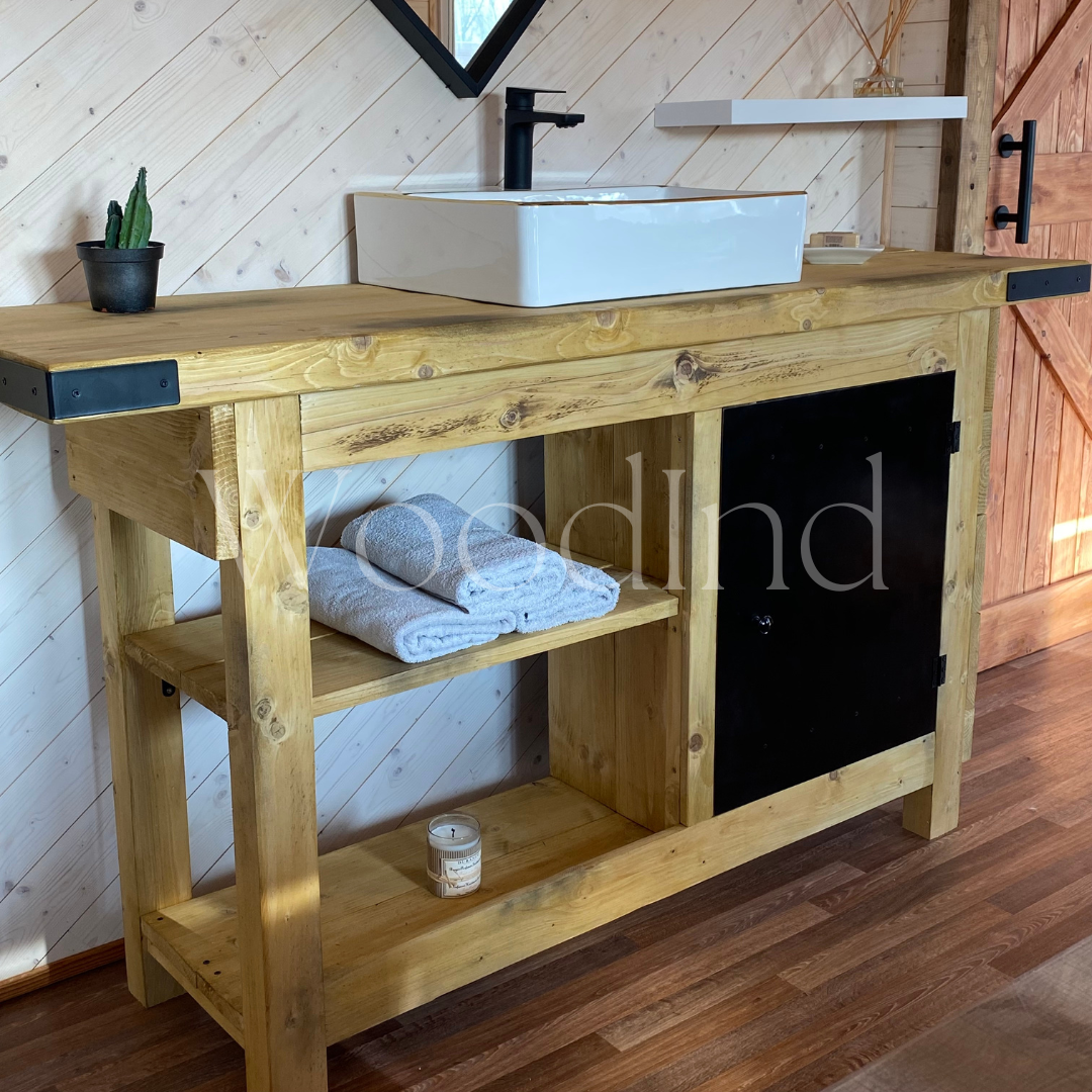 Meuble de salle de bain bois et metal LEO - Sur mesure – WoodInd